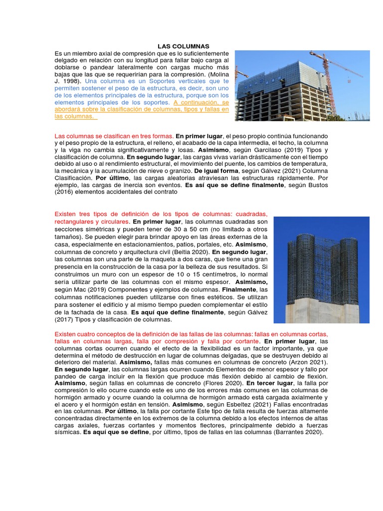 LAS COLUMNAS L | PDF | Hormigón | Columna