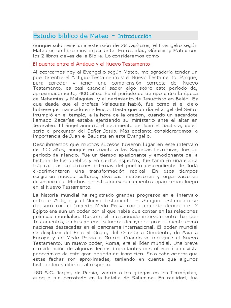 Estudio Bíblico de Mateo | PDF | Evangelio de Mateo | Jesús