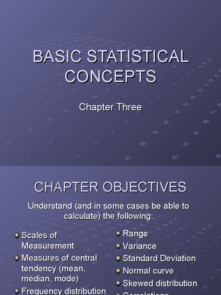 Chapter 3 - Basic Statistical Concepts | PDF | Level Of Measurement | Normal Distribution
