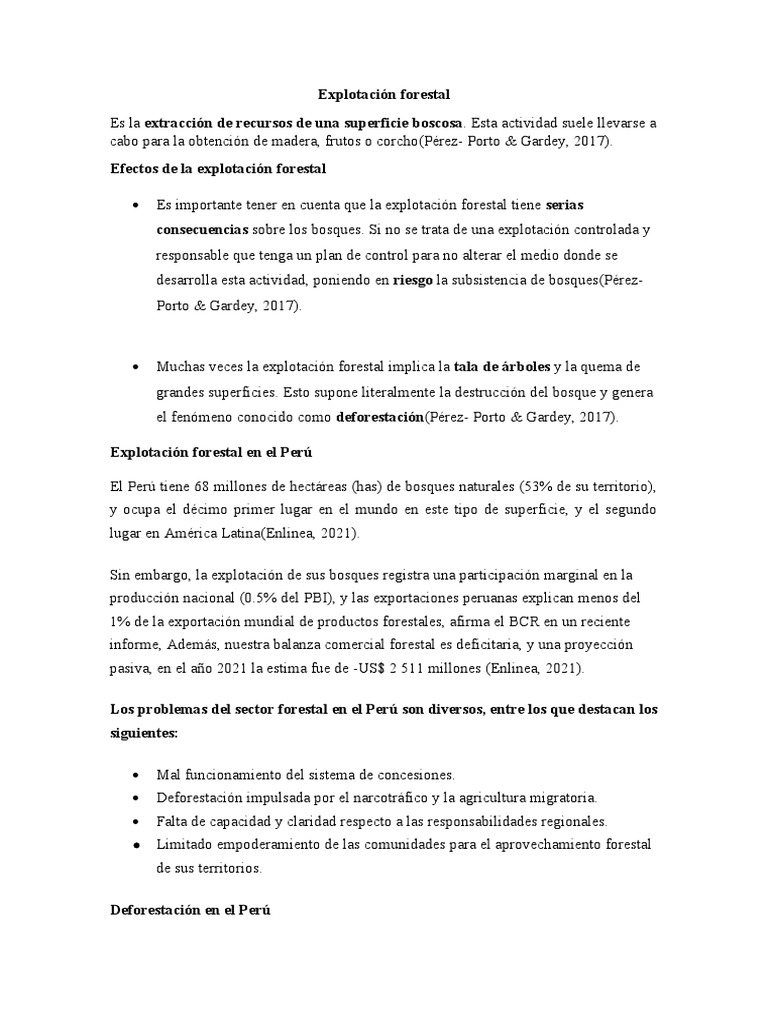 Explotación Forestal | PDF | Deforestación | Los bosques