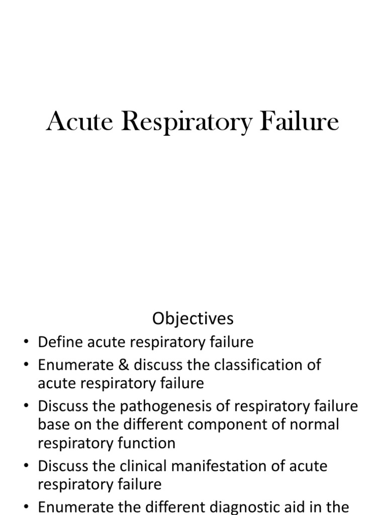 Acute Respiratory Failure | PDF | Respiratory System | Lung