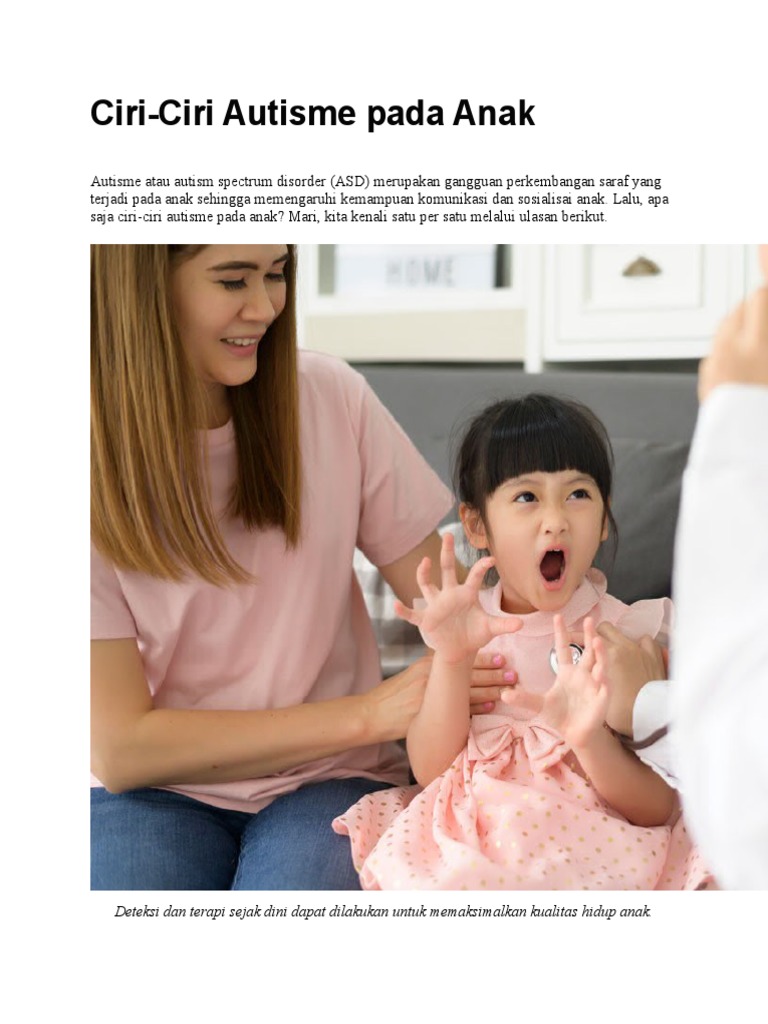 Ciri Ciri Anak Autis | PDF | Pengembangan Diri | Kesehatan Holistik