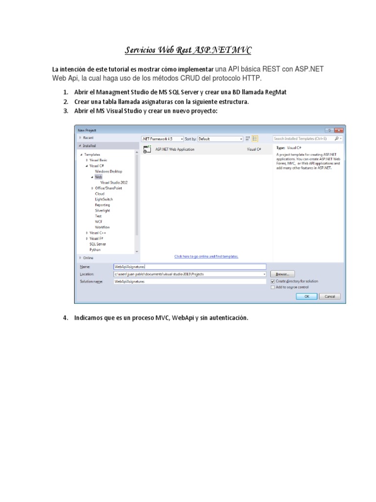 Tutorial ASP - NET WebApi | PDF | Marco de la entidad | Transferencia de estado representacional