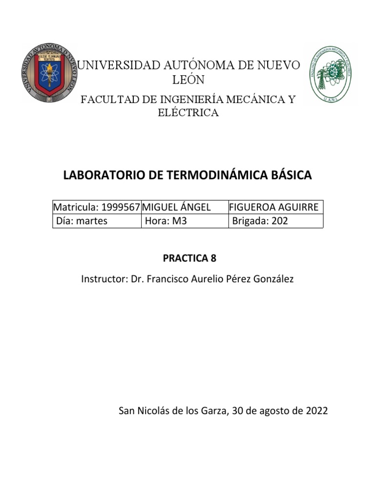Practica 8 Termo | PDF