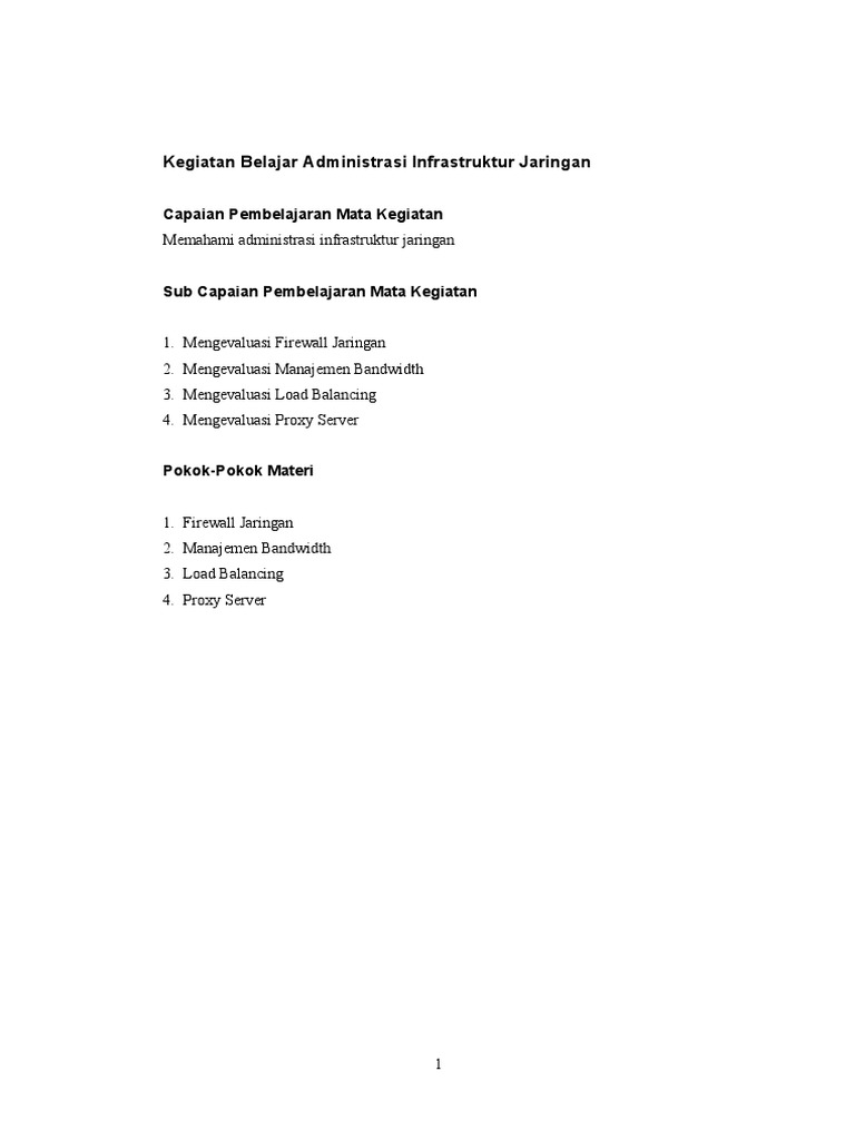 Administrasi Infrastruktur Jaringan | PDF