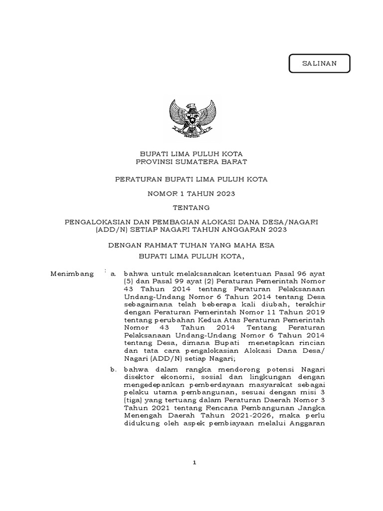 Perbup Add 2023 PDF | PDF | Hukum | Griya & Taman