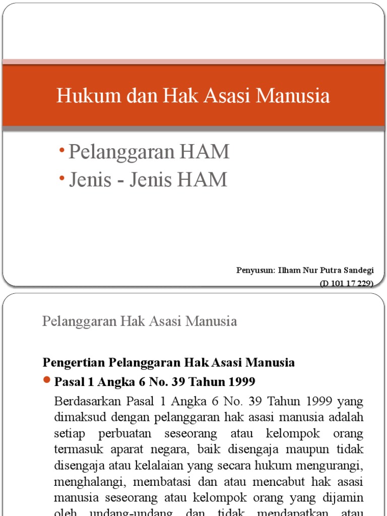 Hukum Dan Hak Asasi Manusia: Pelanggaran HAM Jenis - Jenis HAM | PDF