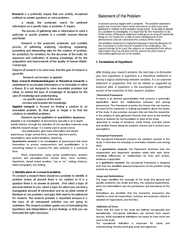 Research Is A Systematic Inquiry That Uses Orderly | PDF | Experiment ...