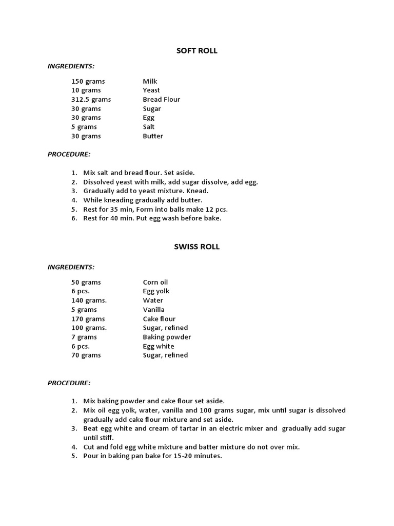 BPP Recipe | PDF | Cakes | Breads