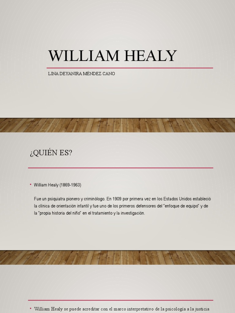 William Healy: Pionero en Psiquiatría Infantil | PDF