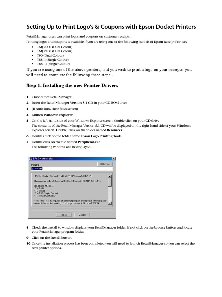 Setting Up Epson Logo Tools | PDF | Printer (Computing) | Software
