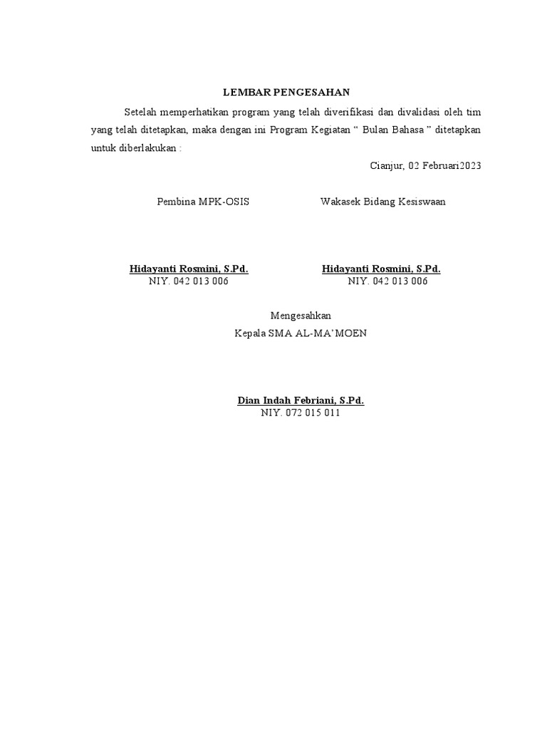 Proposal Bulan Bahasa | PDF