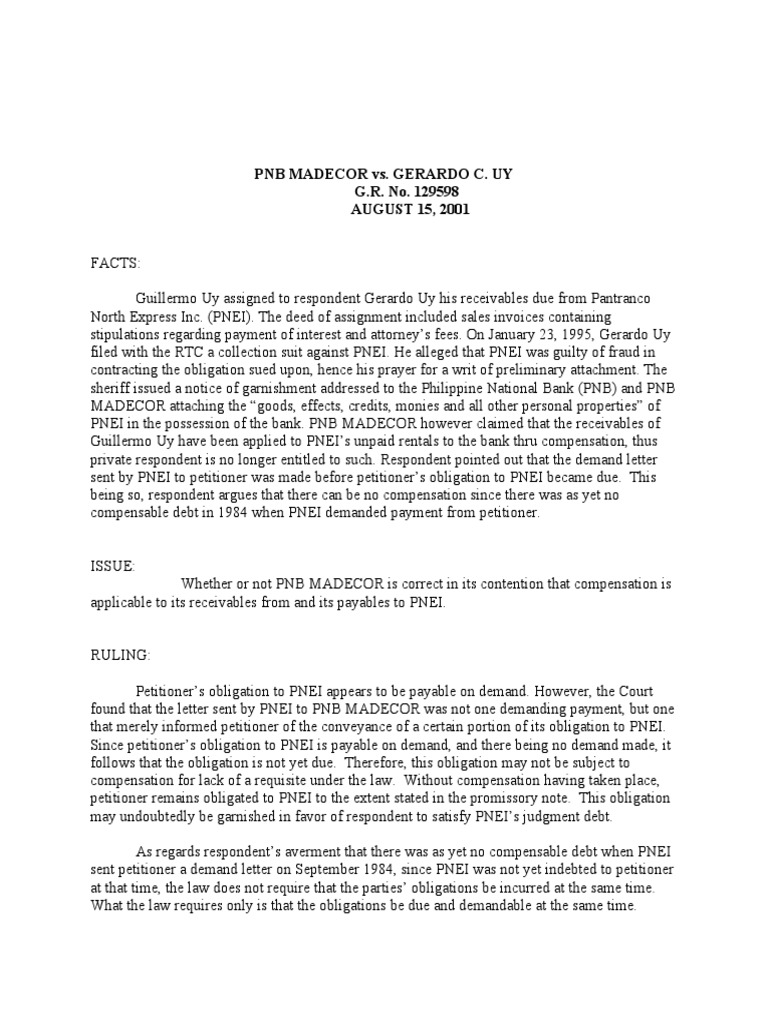 Obligations Case Digest | PDF | Legal Liability | Complaint
