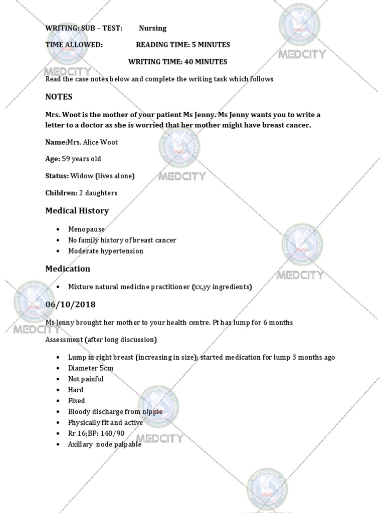 Referral Letter for Mrs. Woot's Breast Assessment | PDF