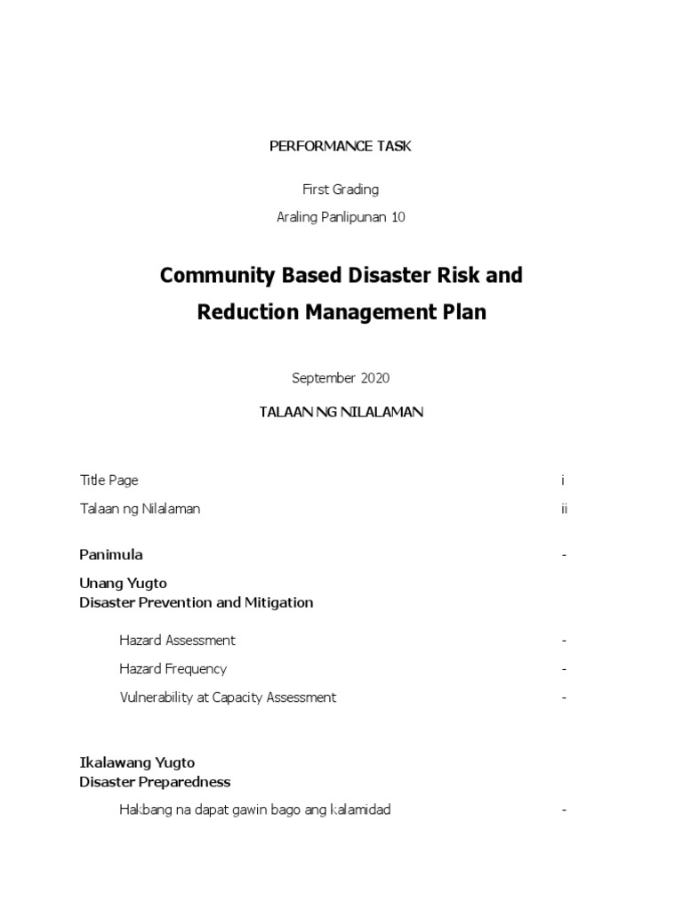 CBDRRM-Plan G10 PT | PDF