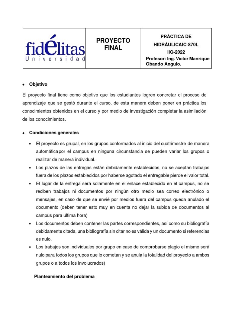 Proyecto Final-1 | Descargar gratis PDF | Agua