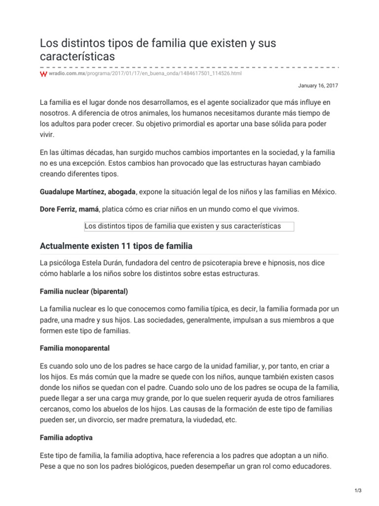 .MX Los Distintos Tipos de Familia Que Existen y Sus Características | PDF | Parenting LGBT ...