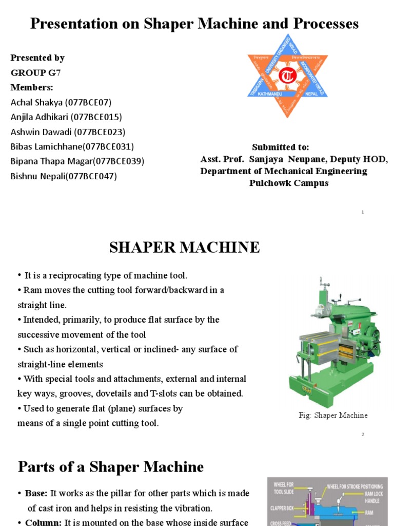 G7 Shaper Machines | PDF | Industrial Processes | Equipment