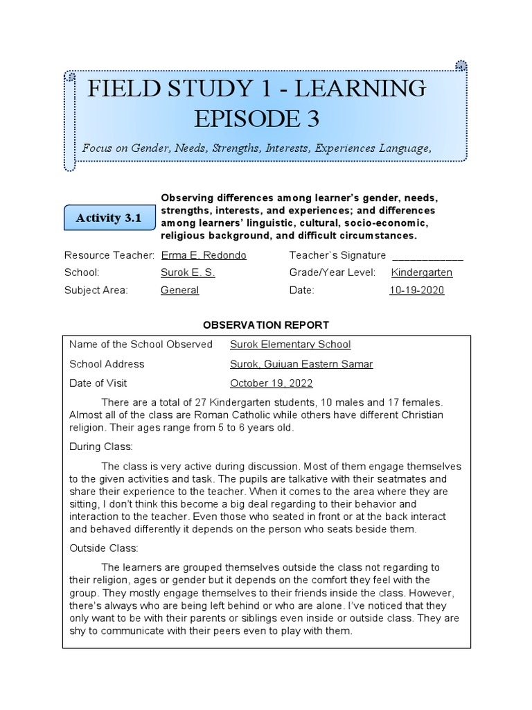 FS 1 - Episode 3 | PDF | Teachers | Learning
