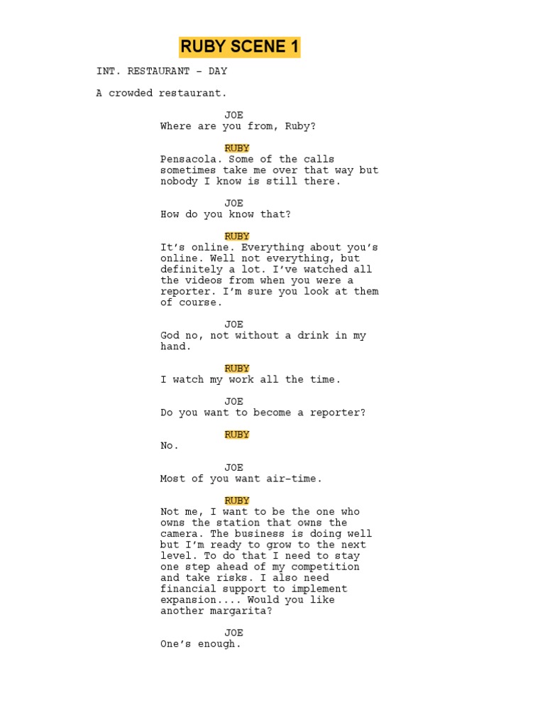Ruby Scene 1 | PDF | News