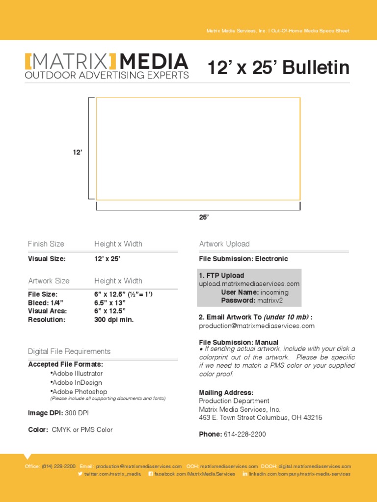 Matrix Spec 12x25 Bulletin | PDF | Software | Communication Design