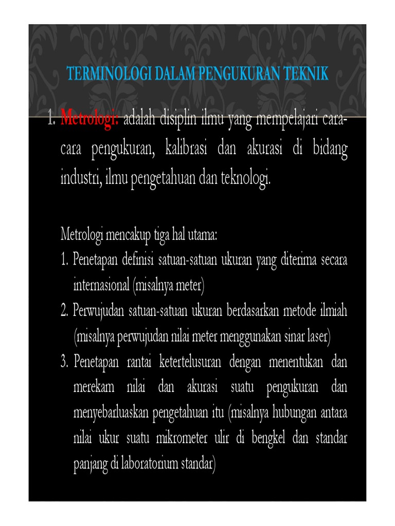 Teknik dan Terminologi Metrologi | PDF | Komputer | Teknologi & Rekayasa
