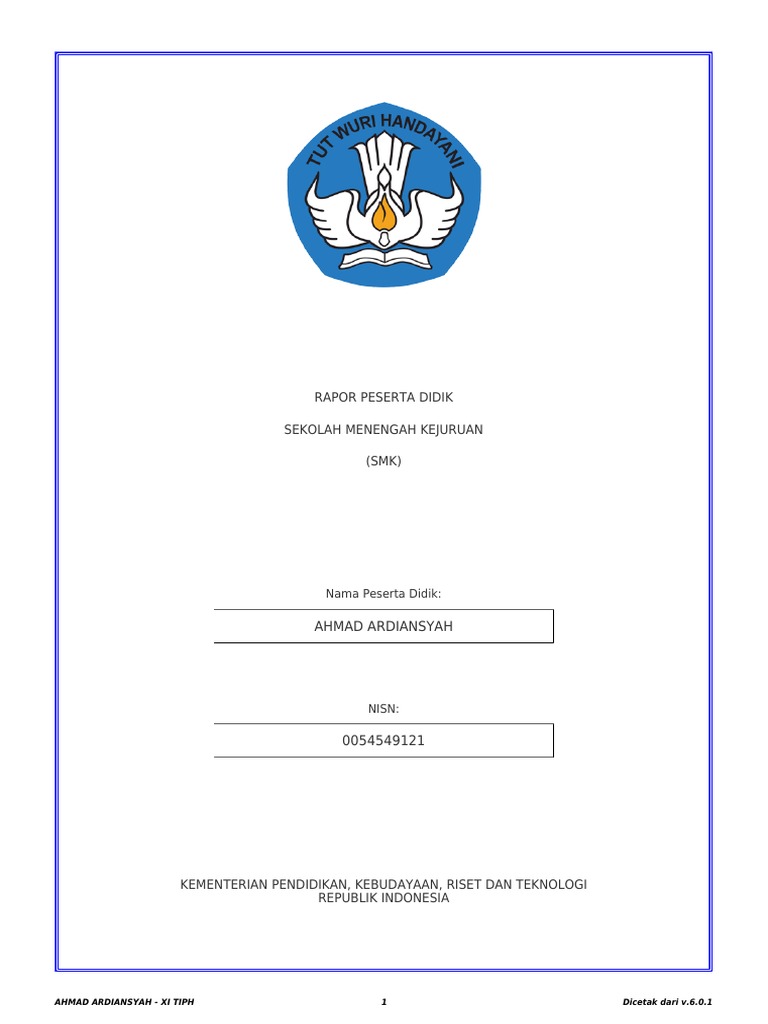 Ahmad Ardiansyah - Xi Tiph-Identitas | PDF