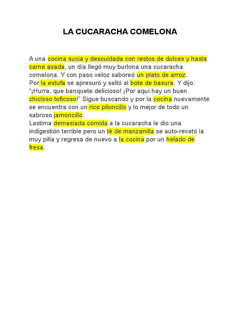 La Cucaracha Comelona | PDF | Cocina, comidas y vino