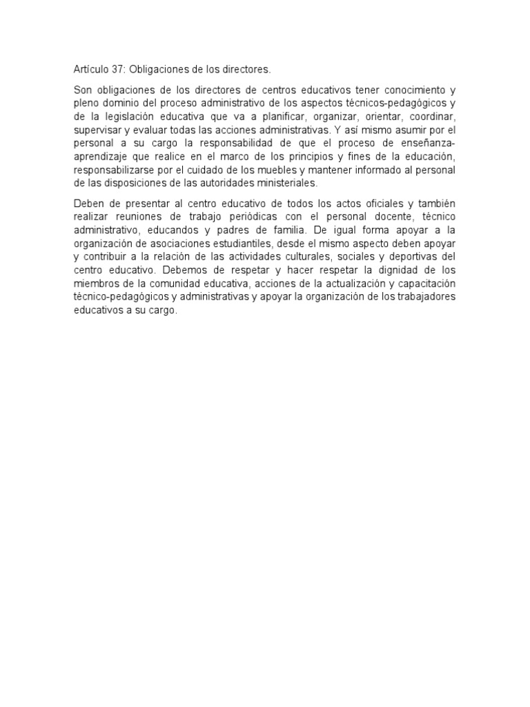 Artículo 37 Ley de Educación | PDF