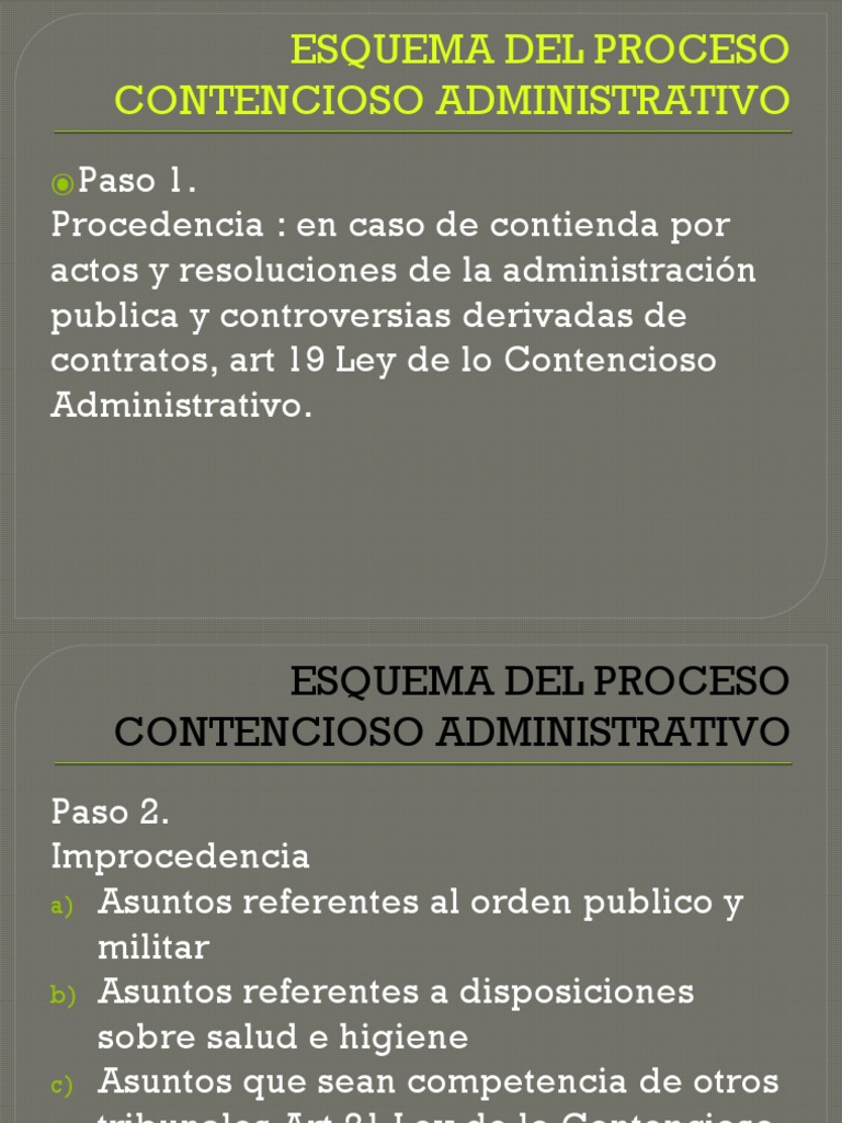 Esquema Del Proceso Contencioso Administrativo Descargar Gratis Pdf