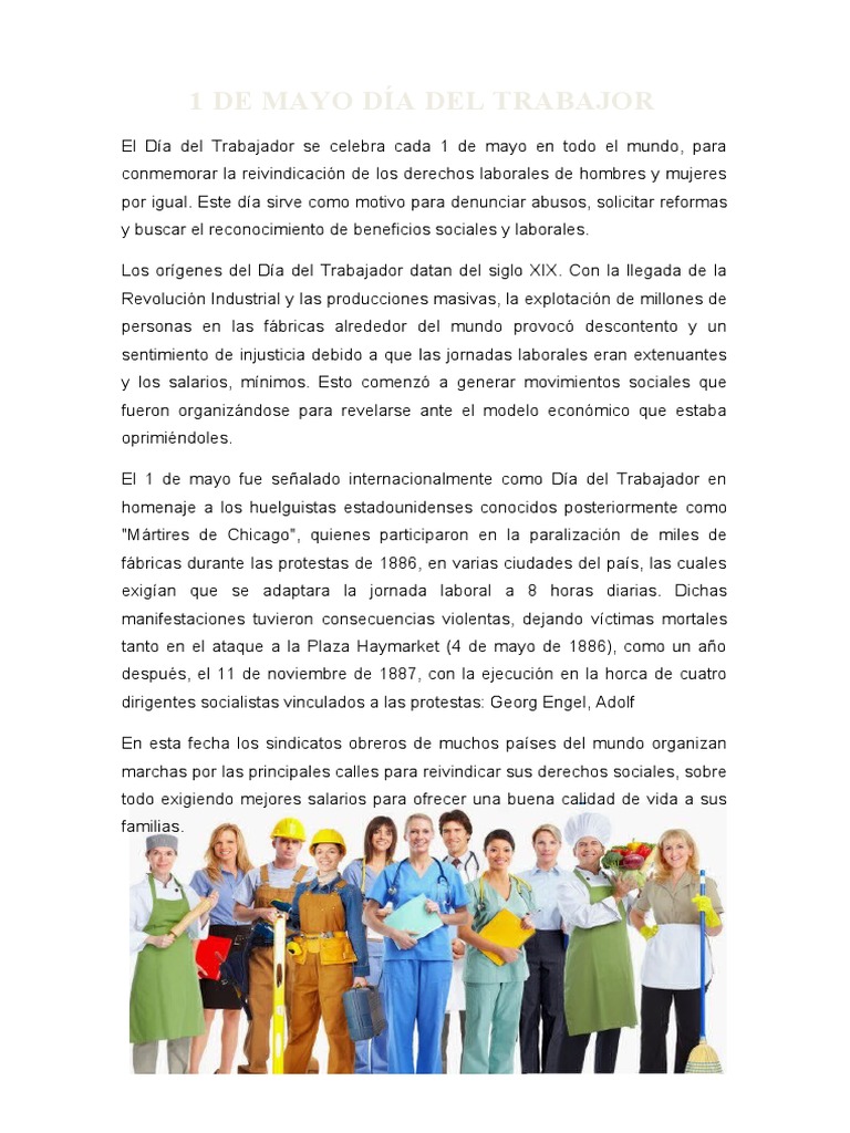 1 de Mayo Día Del Trabajo | PDF
