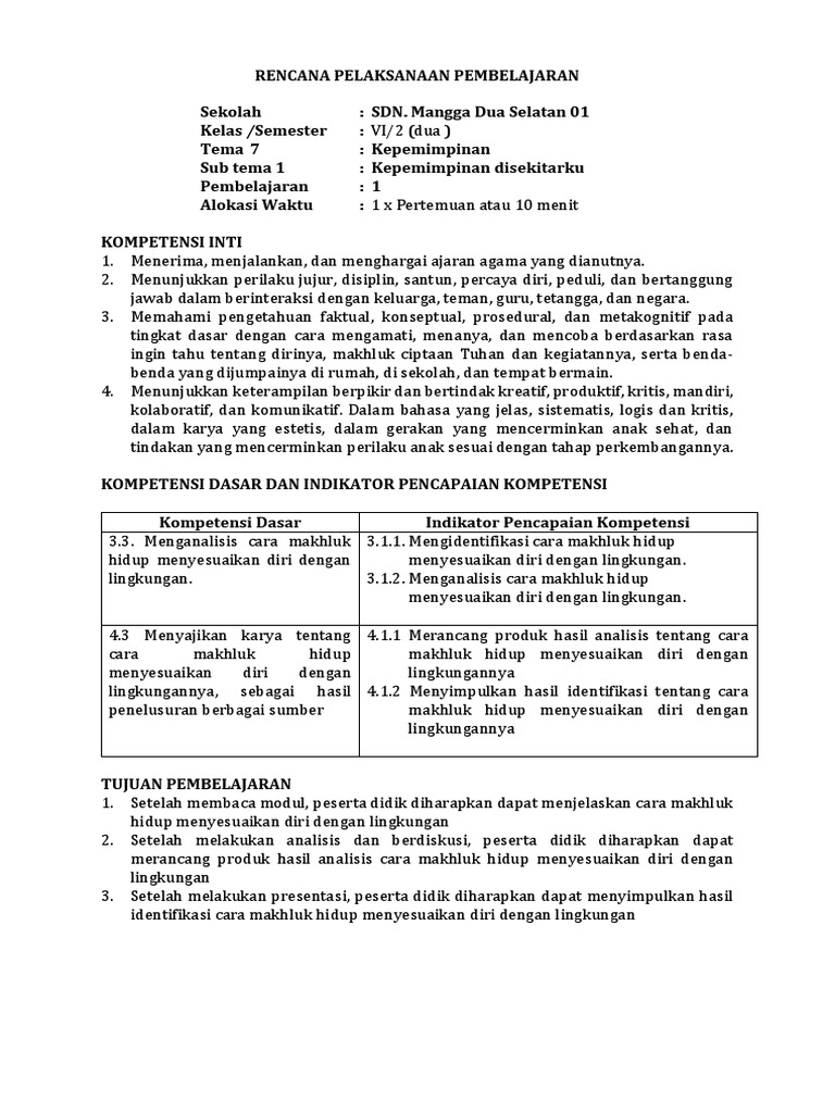Kelas 6 Tema 7 Subtema 1 Ipa | PDF