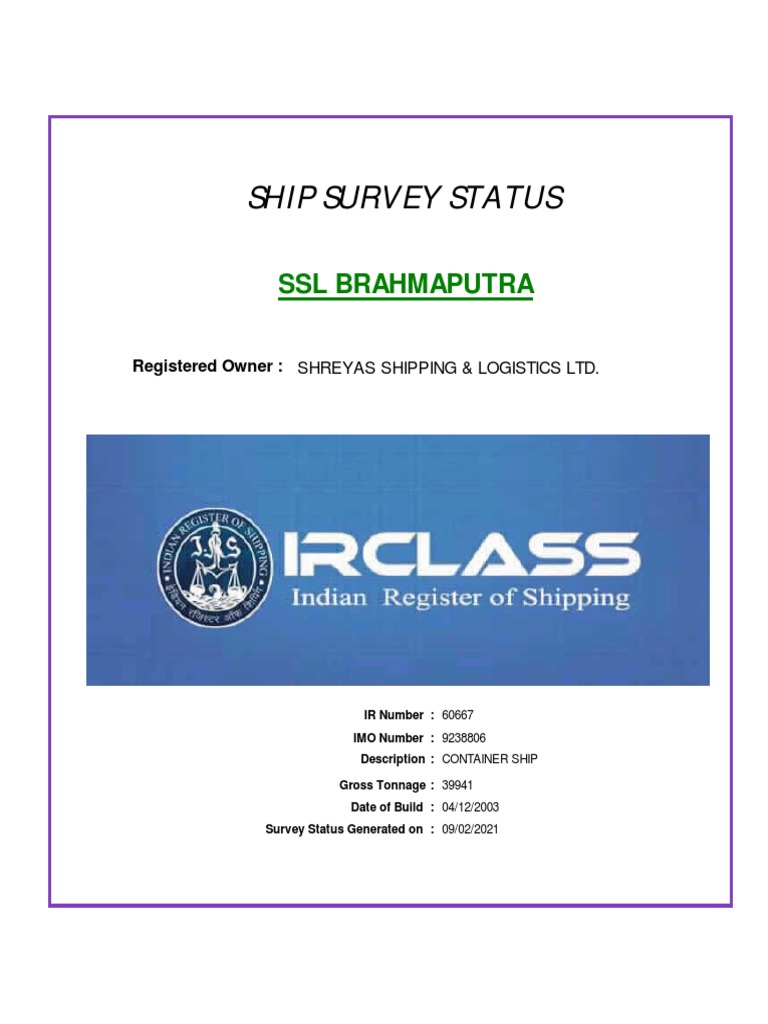 Ship Surevy Status Report43984 | PDF | Pump | Engines