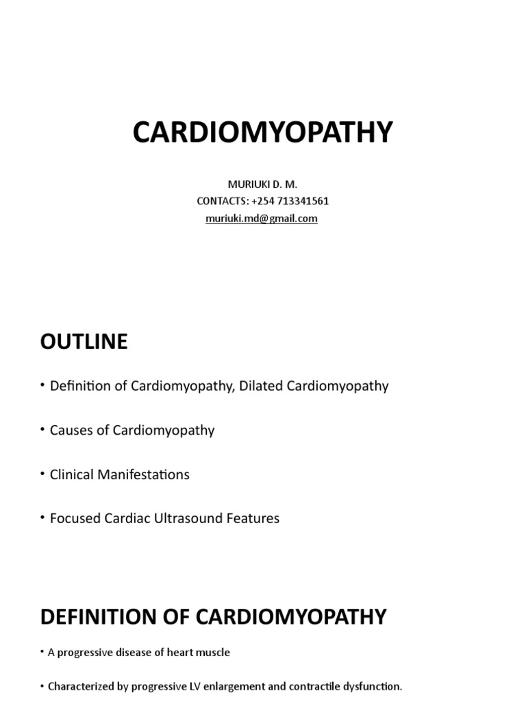 A Guide To Cardiomyopathy Definitions Causes Clinical Manifestations
