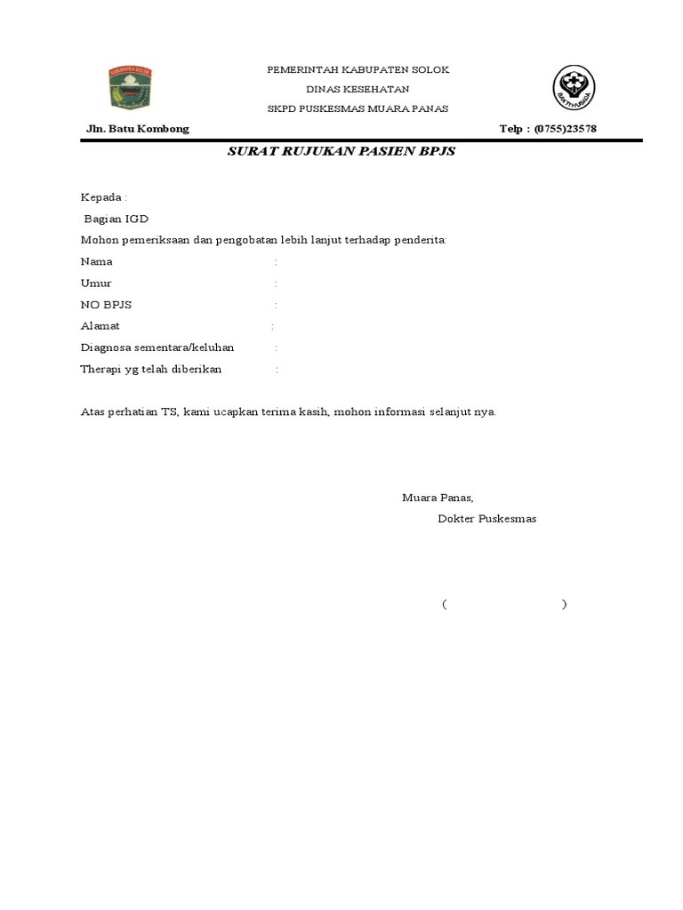SURAT SKD Dan RUJUKAN PASIEN BPJS | PDF