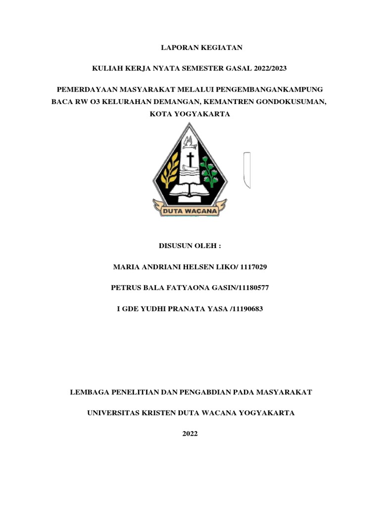 Laporan Kegiatan KKN RW 03 | PDF | Ilmu Sosial