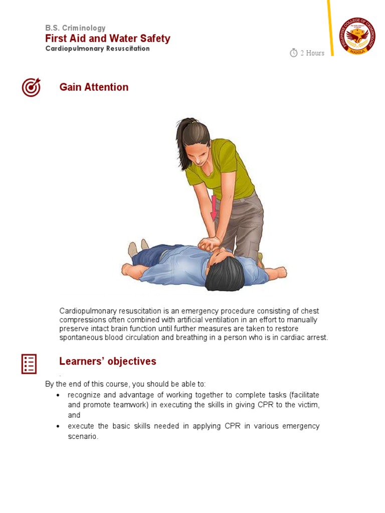 Module 4 - Cardiopulmonary Resuscitation | PDF | Cardiopulmonary ...