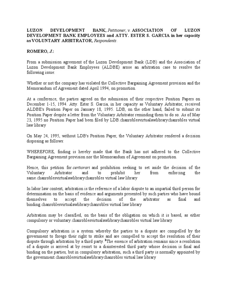 Luzon Development Bank | PDF | Arbitration | Jurisdiction
