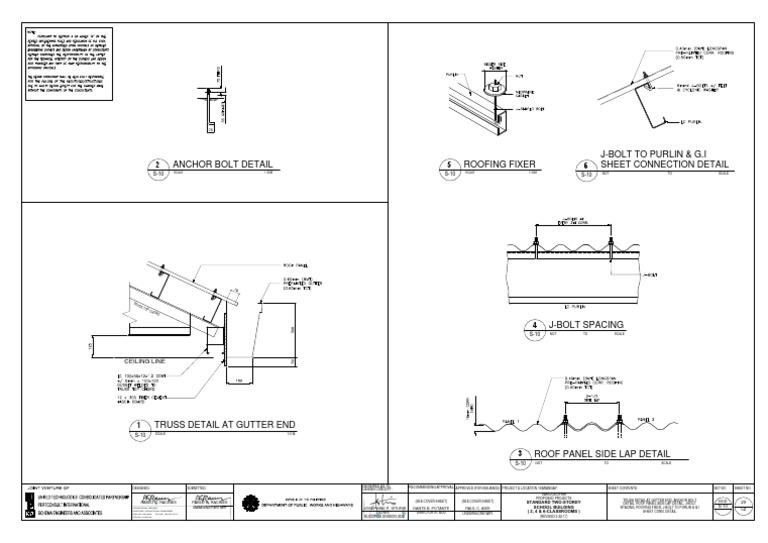 Roofing Fixer 5 J-Bolt To Purlin & G.I Sheet Connection Detail 6 Anchor ...
