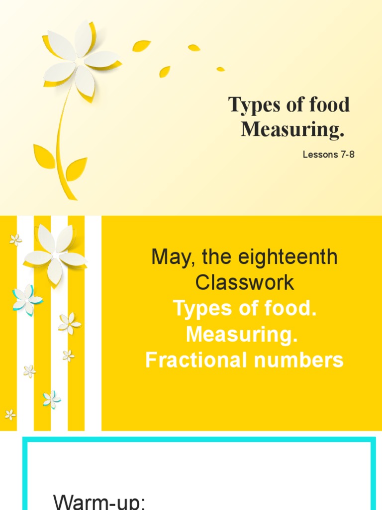 Measuring Food Types: A Lesson on Fractions, Food Groups, and Culinary ...