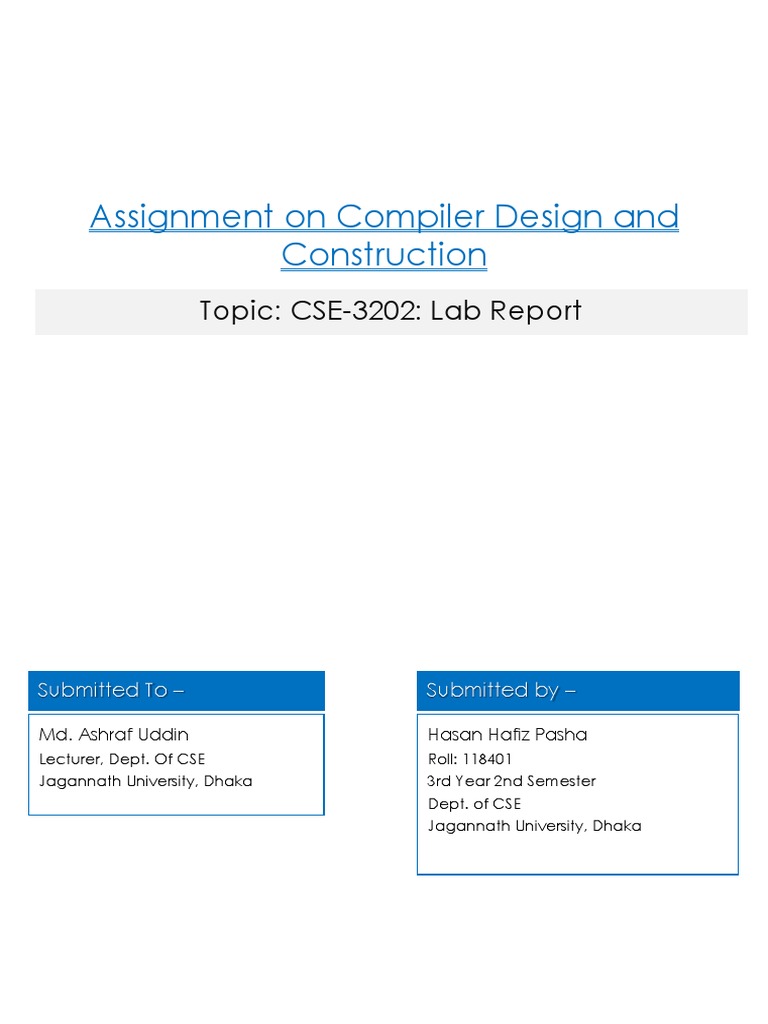 Compiler Design Lab Report | PDF | Parsing | Theoretical Computer Science