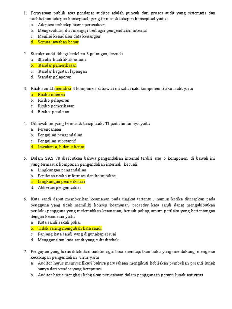 Latihan Soal Audit | PDF