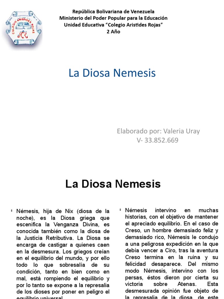 La Diosa Nemesis | PDF | Religión Griega Antigua