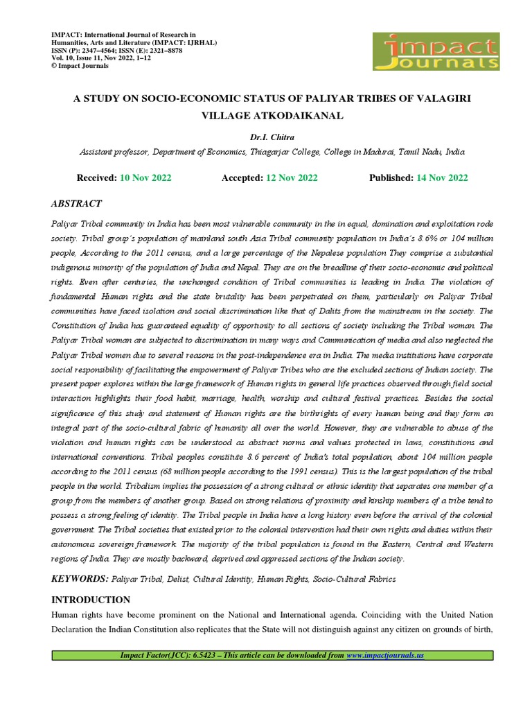 14-11-2022-1668421406-6-Impact - Ijrhal-01. Ijrhal. A Study On Socio ...