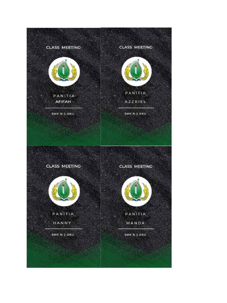 Kartu Nama Panitia Class Meeting | PDF