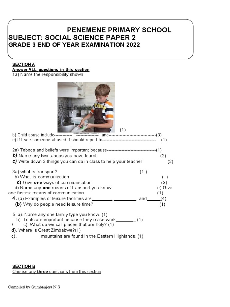 Grade 3 Social Science End of Year Paper 2 2022 | PDF | God | Religious ...