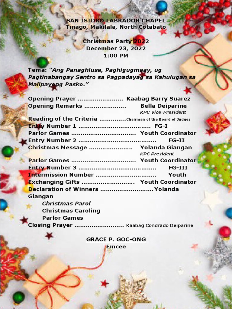 Christmas Party Program Flow 2022 | PDF