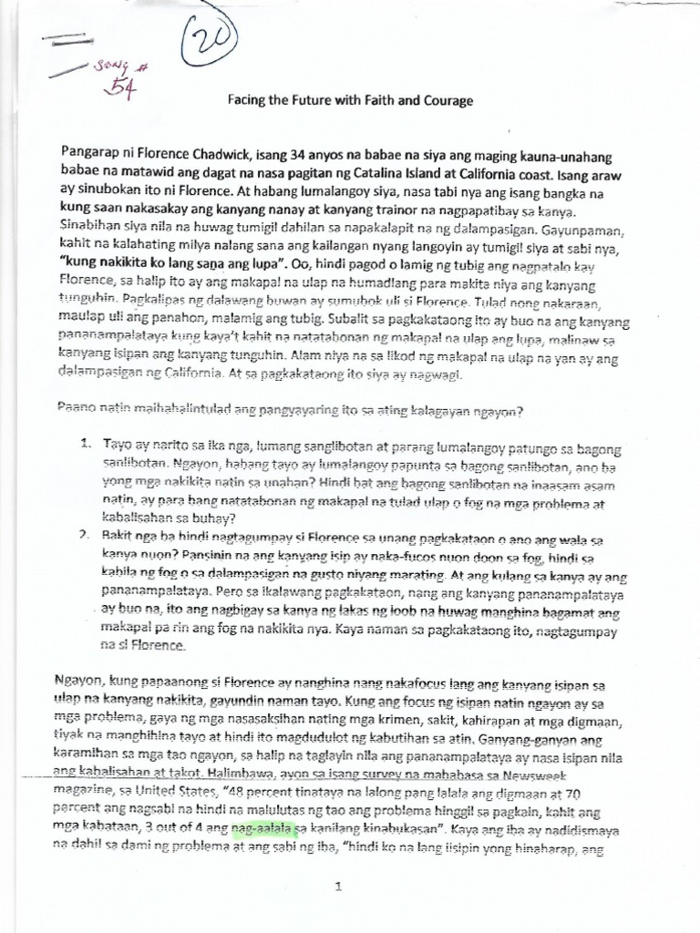 Facing The Future With Faith Ang Courage | PDF