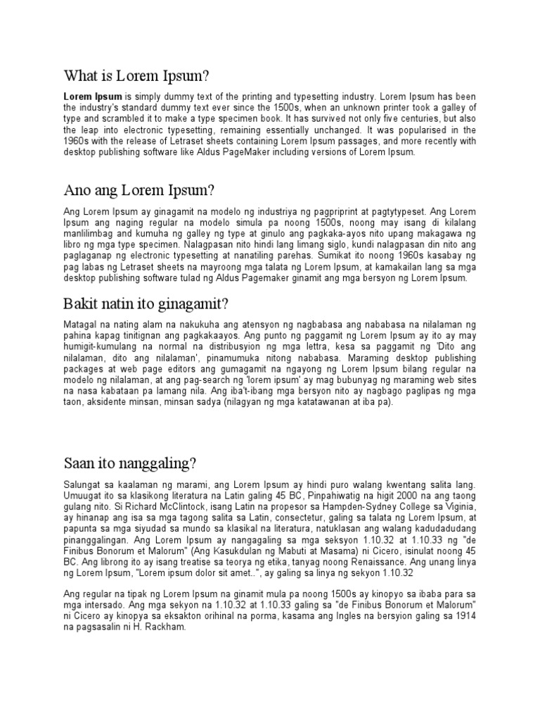 What Is Lorem Ipsum | PDF