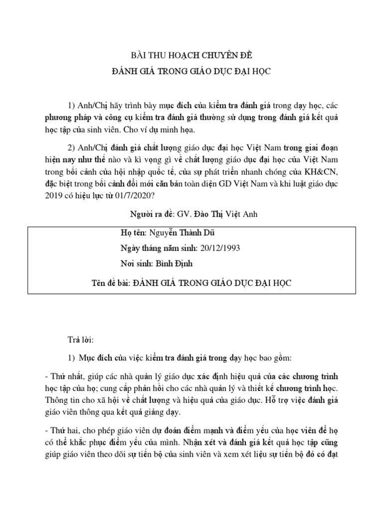 DGGD. Nguyen Thanh Du | PDF